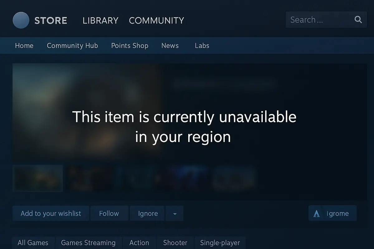 This item is currently unavailable in your region : comment réagir ...